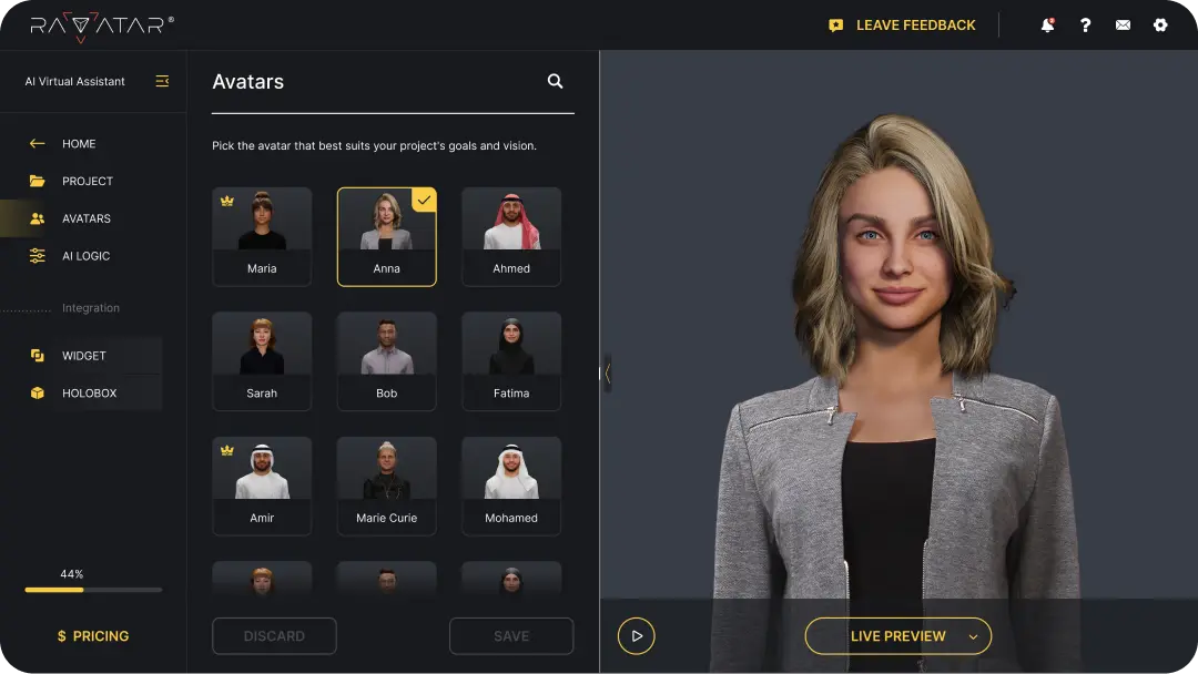 Live Avatar - Digital Solutions for Real-Time Digital Engagement
